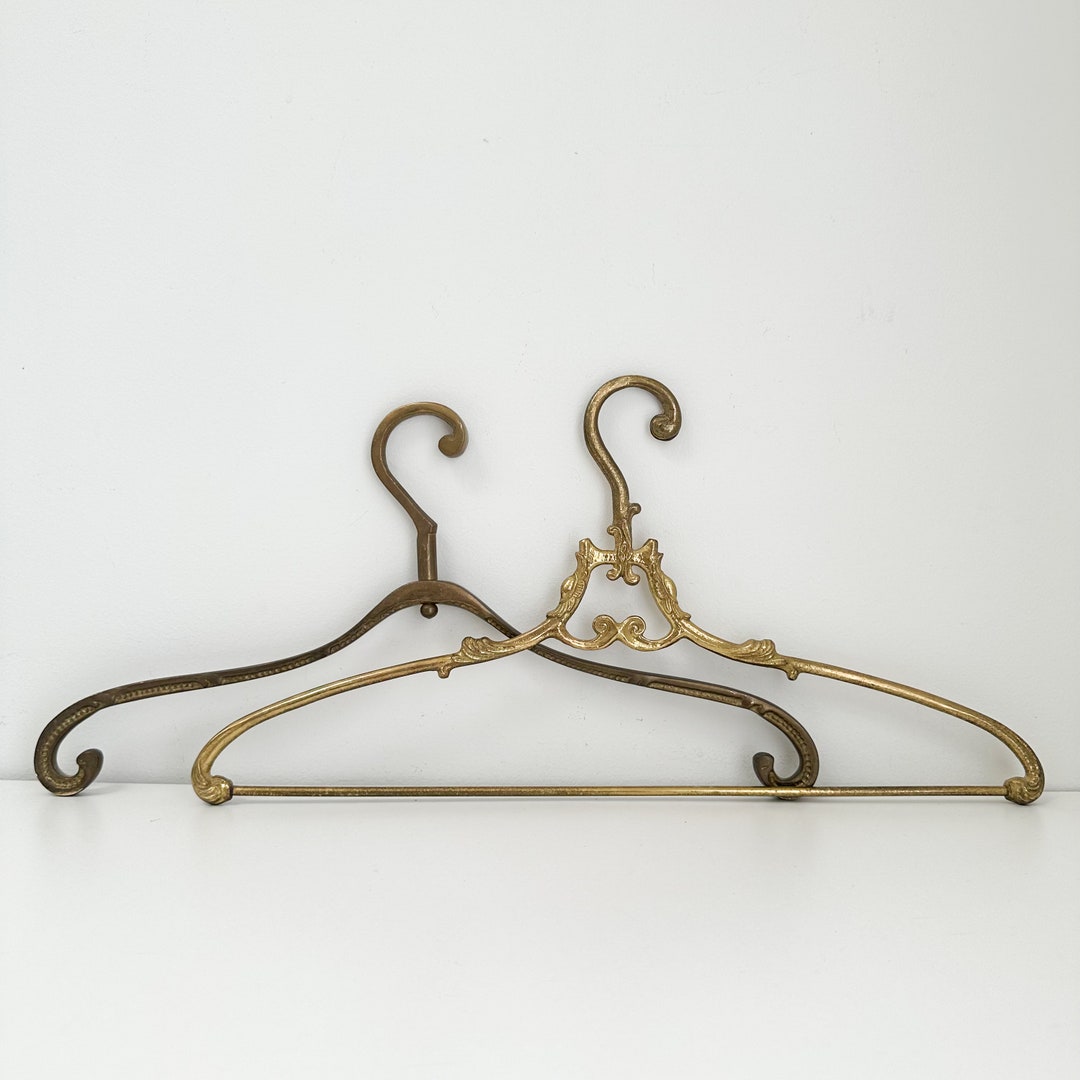 Vintage Brass Clothes Hanger for Wedding Dress, Ornate Brass Hanger ...