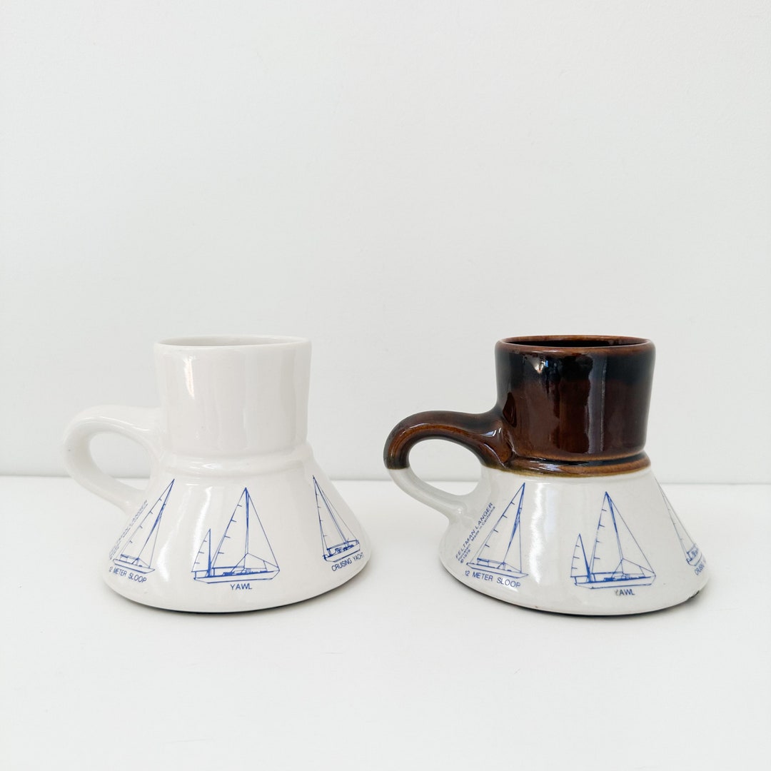 Feltman Langer Nautical Ship Mugs Set of 2, Nautical Coffee Mugs ...