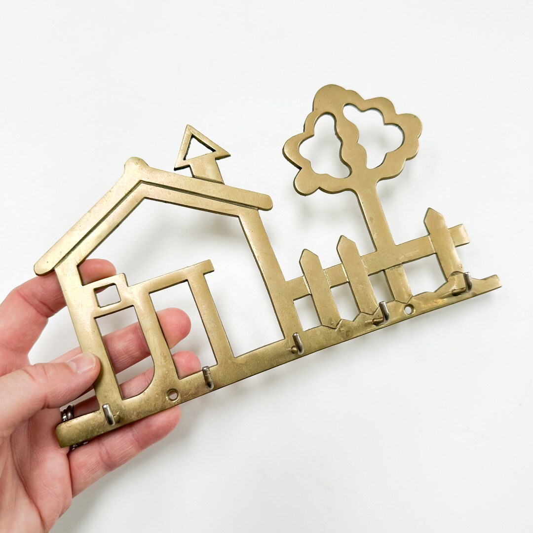 Vintage House Keyholder. Vintage Brass Key Holder. - Etsy