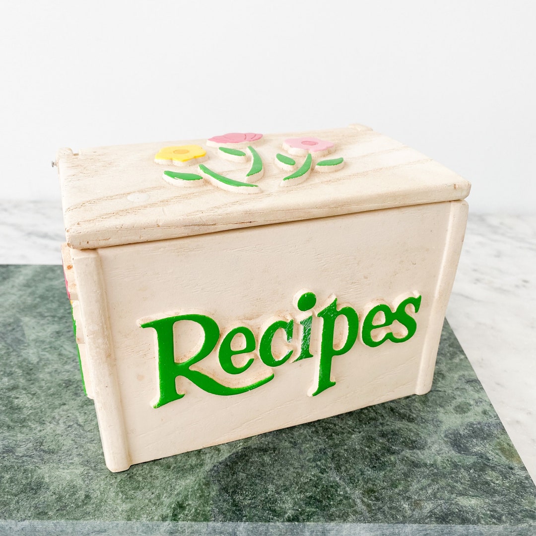 1985 FTD Rezeptbox mit Blumen. Vintage Blumenrezepte Box mit Karten ...
