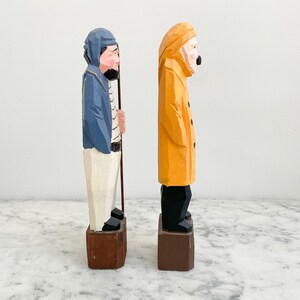 Pair of 10 Vintage Old Salt Figurines, Hand Carved Old Salty Sailor ...