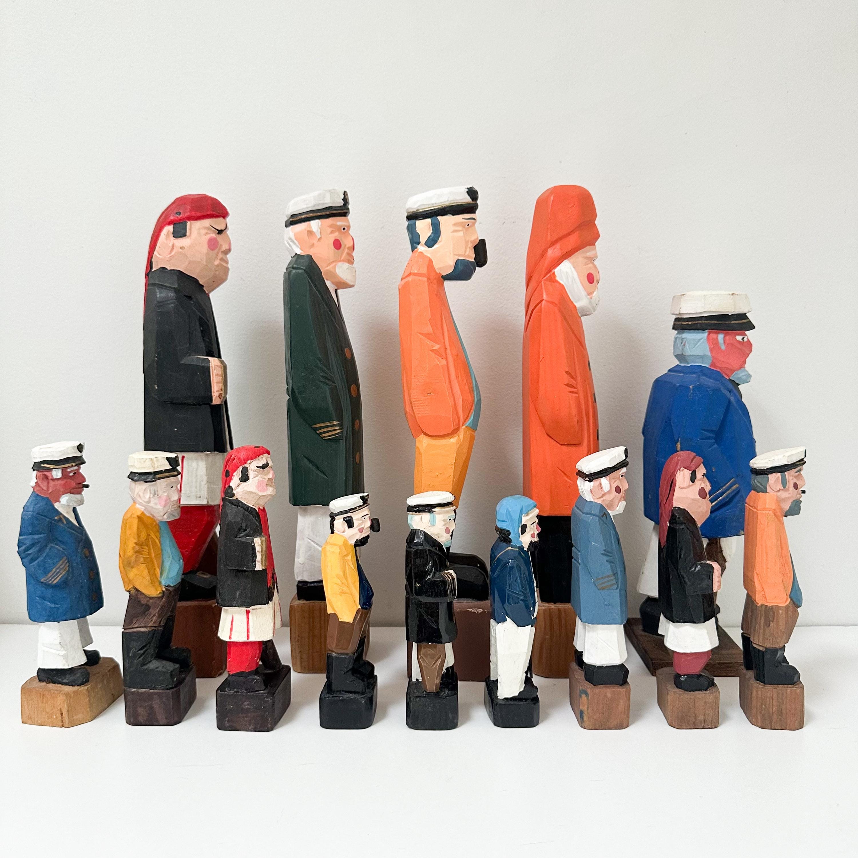 Vintage Old Salt Sea Captain Figurine | Hand Carved Wood, Nautical ...