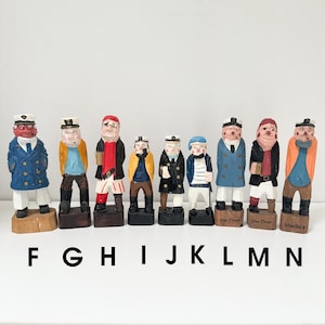 Vintage Old Salt Sea Captain Figurine | Hand Carved Wood, Nautical ...