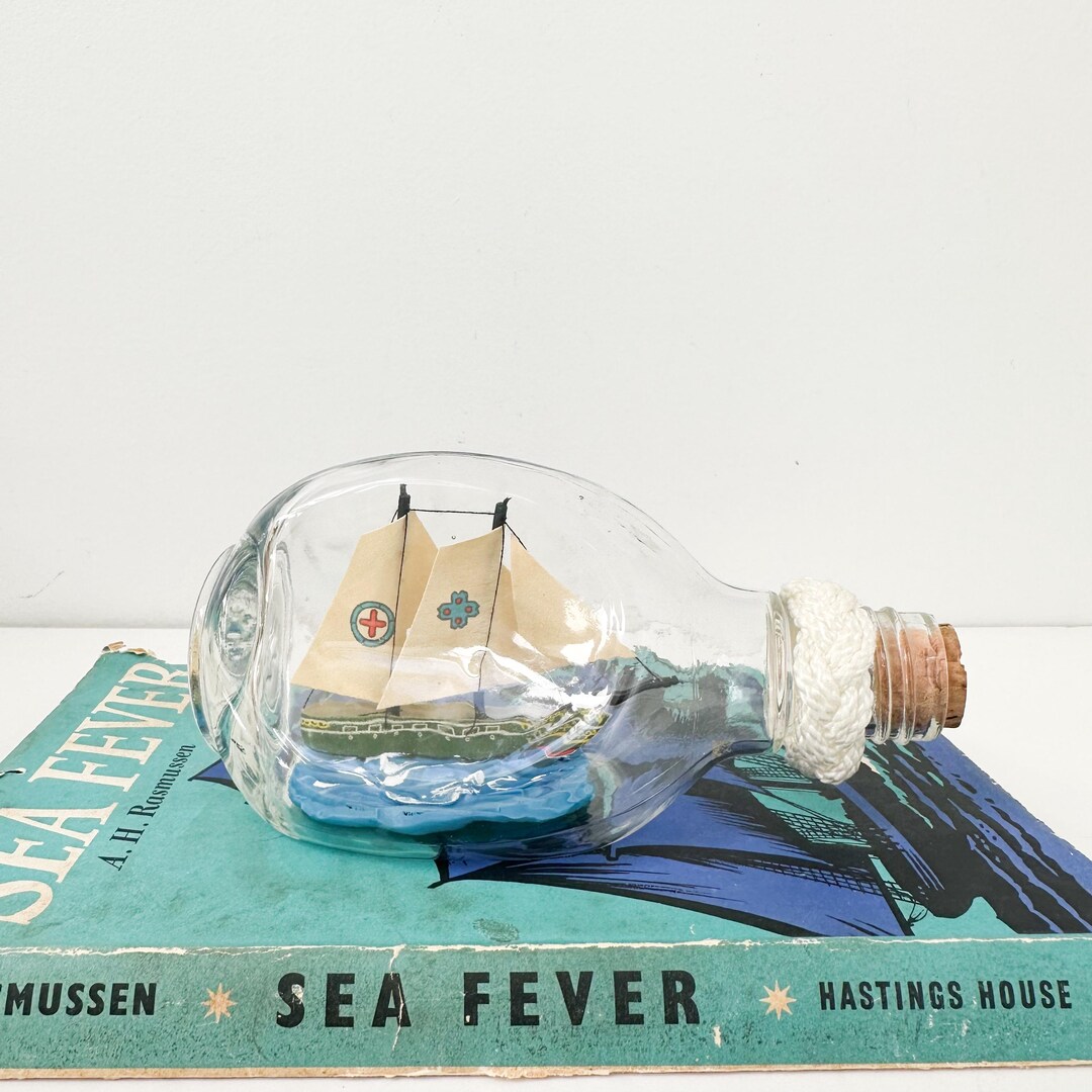 Vintage Ship in a Bottle by Penco 1980s, Vintage Model Ship in a Bottle ...