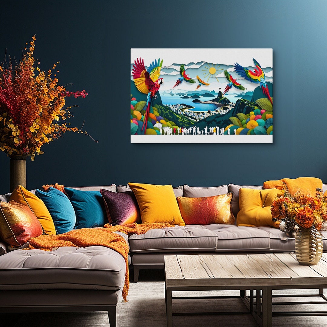 Rio's Rhapsody, A Carnival of Colors, Canvas Art, Floating Canvas ...
