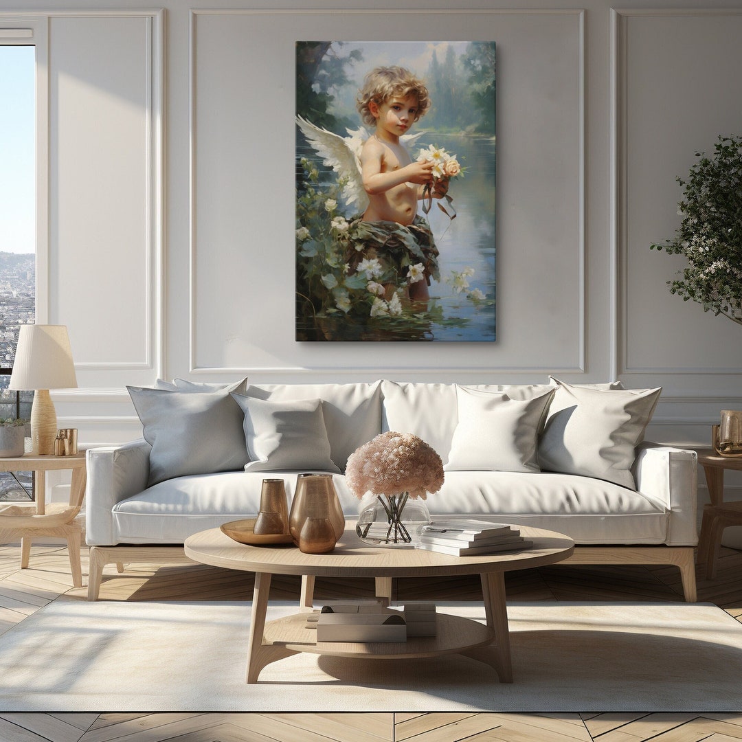Vintage Cherub Art Canvas Acrylic Prints Poster Cherubic Charm in ...