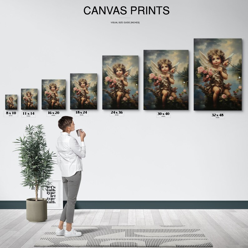 Vintage Feminine Cherub Art Canvas Acrylic Prints and Poster Cherub ...