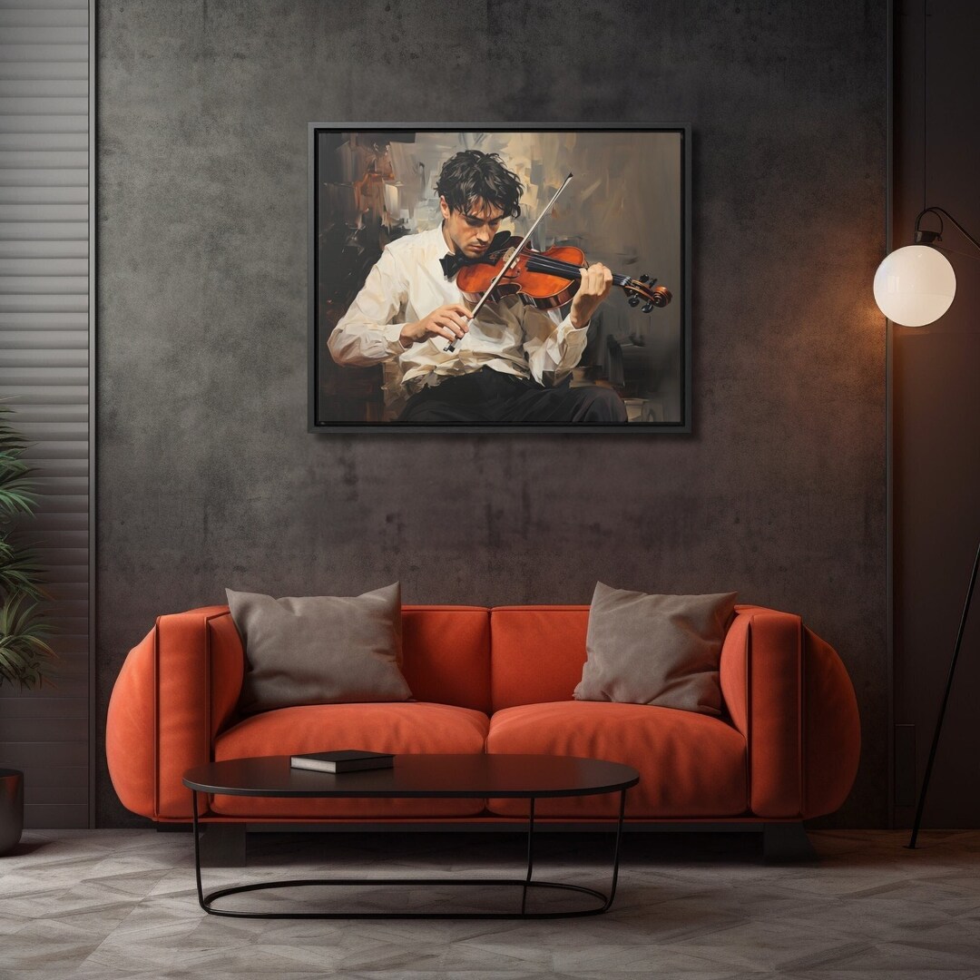Violinist Canvas Musician Portrait Instrumental Artwork Musical ...