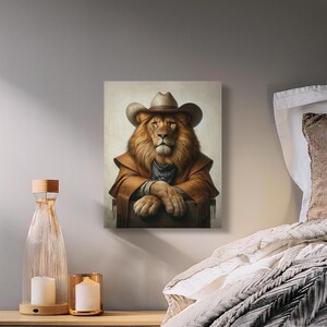 Lion Cowboy Digital Art, Western Animal Print, Instant Download ...