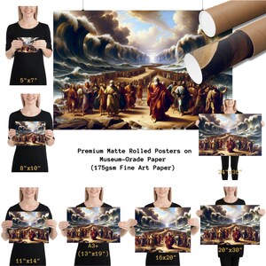 Exodus Triumph Moses Parting the Red Sea Biblical Art Print ...