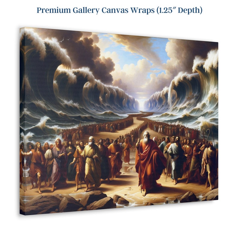 Exodus Triumph Moses Parting the Red Sea Biblical Art Print ...