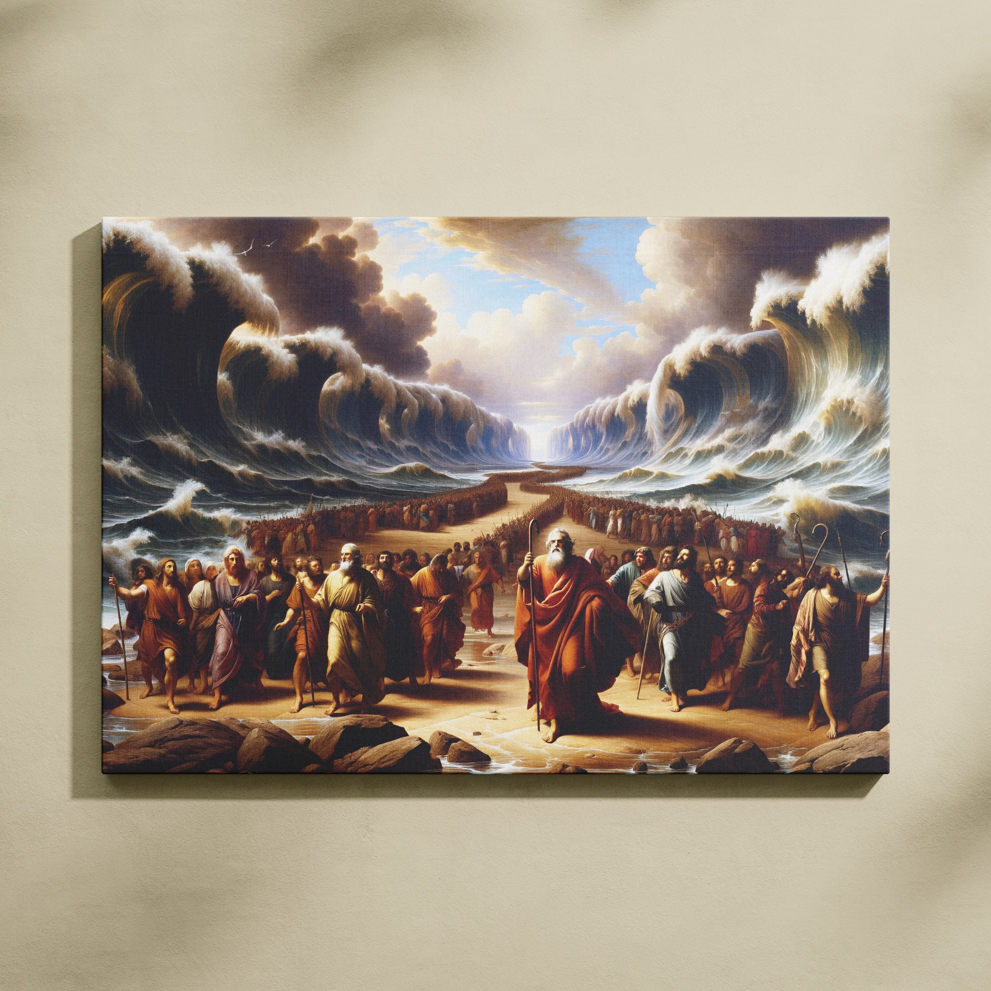 Exodus Triumph Moses Parting the Red Sea Biblical Art Print ...