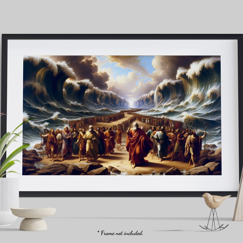 Exodus Triumph Moses Parting the Red Sea Biblical Art Print ...