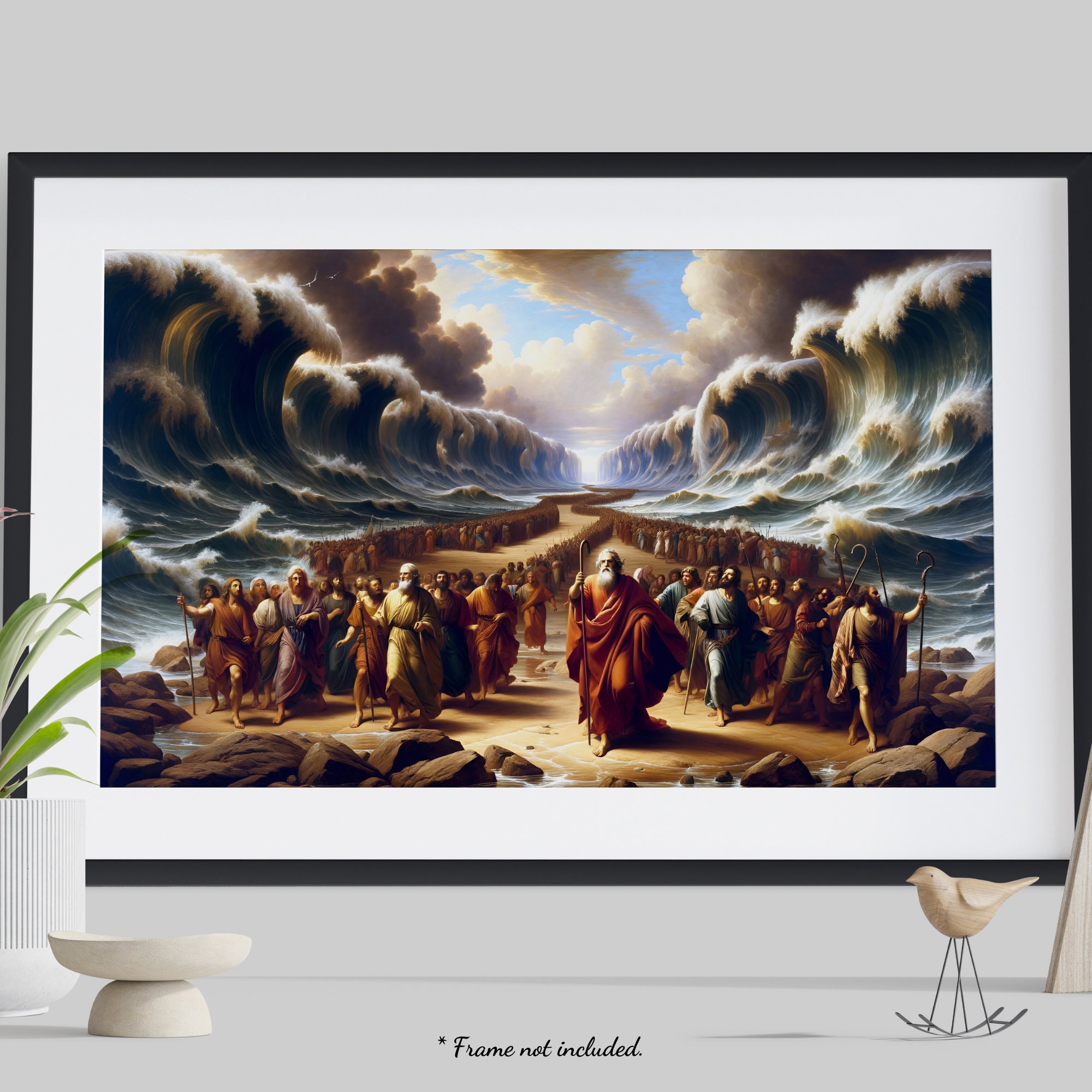 Exodus Triumph Moses Parting the Red Sea Biblical Art Print ...