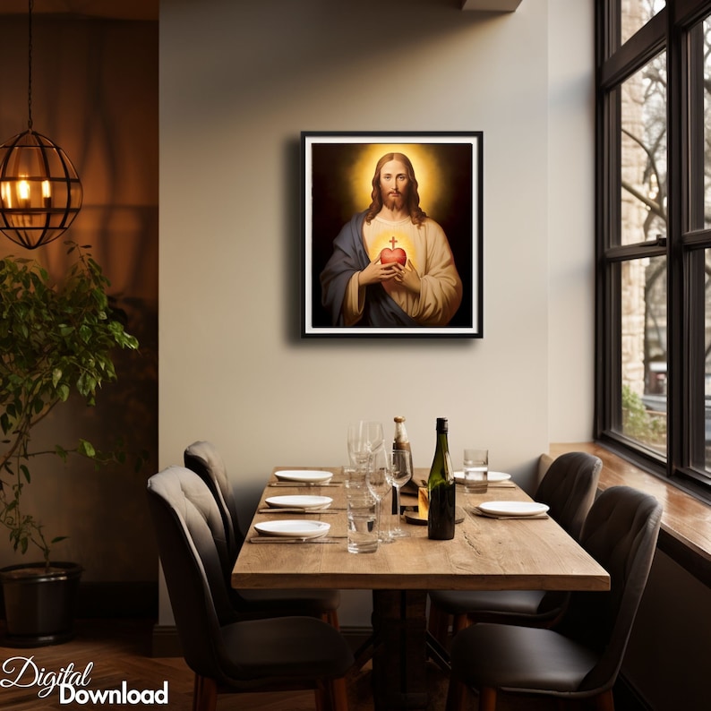 Jesus Sacred Heart Digital Art Divine Mercy Religious Christian Art ...