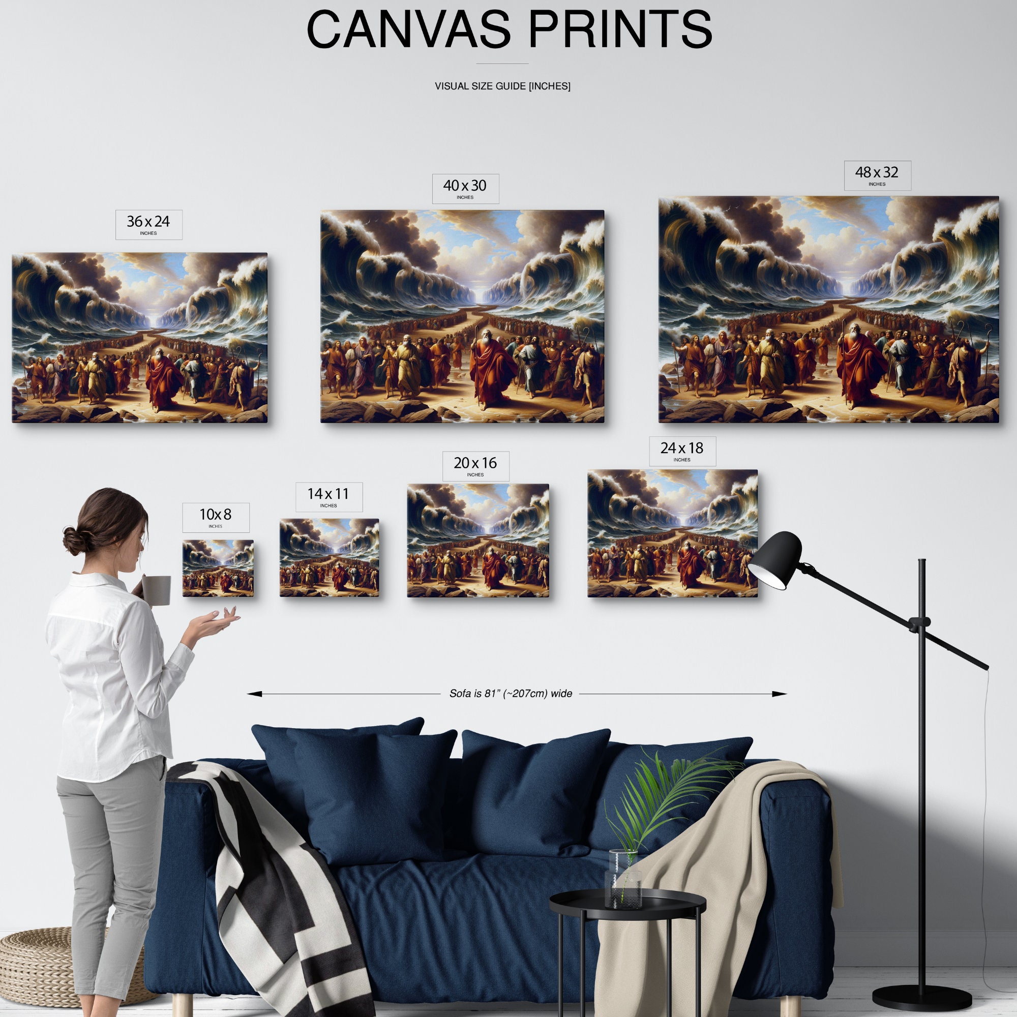 Exodus Triumph Moses Parting the Red Sea Biblical Art Print ...