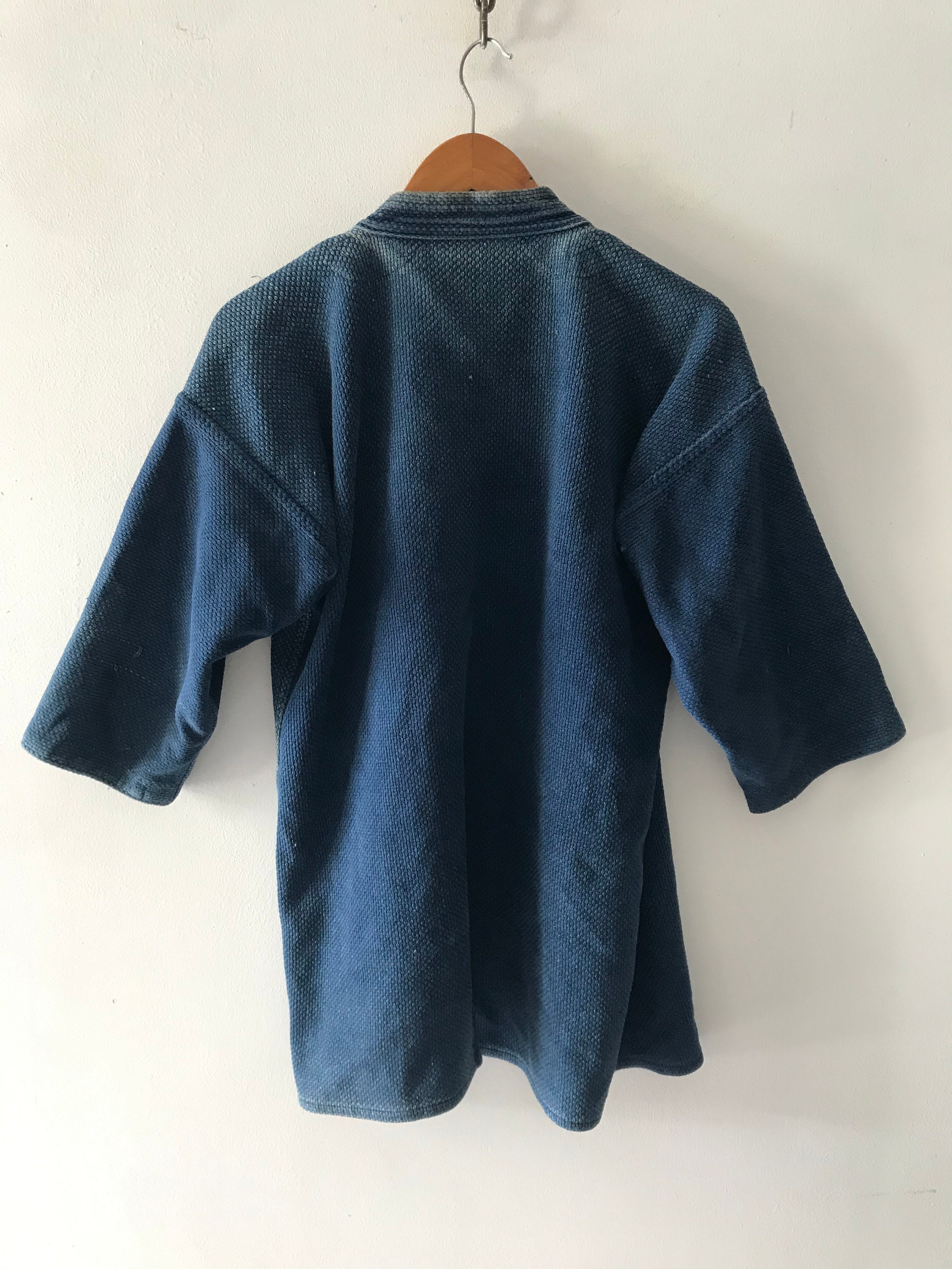 Vintage Japanese Kimono Indigo Design Casual Jacket Japan Classic Style ...