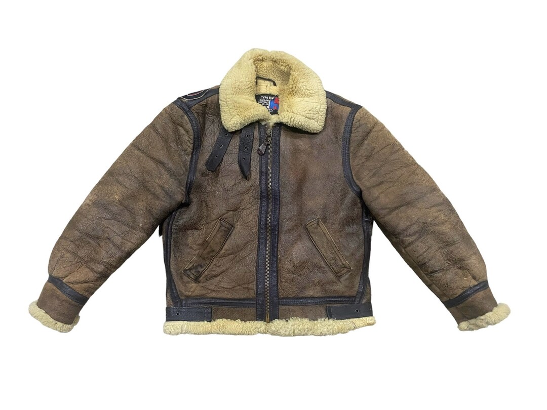 Vintage SCHOTT Type B3 Military Leather Jacket Sherpa Design Sheep Skin ...