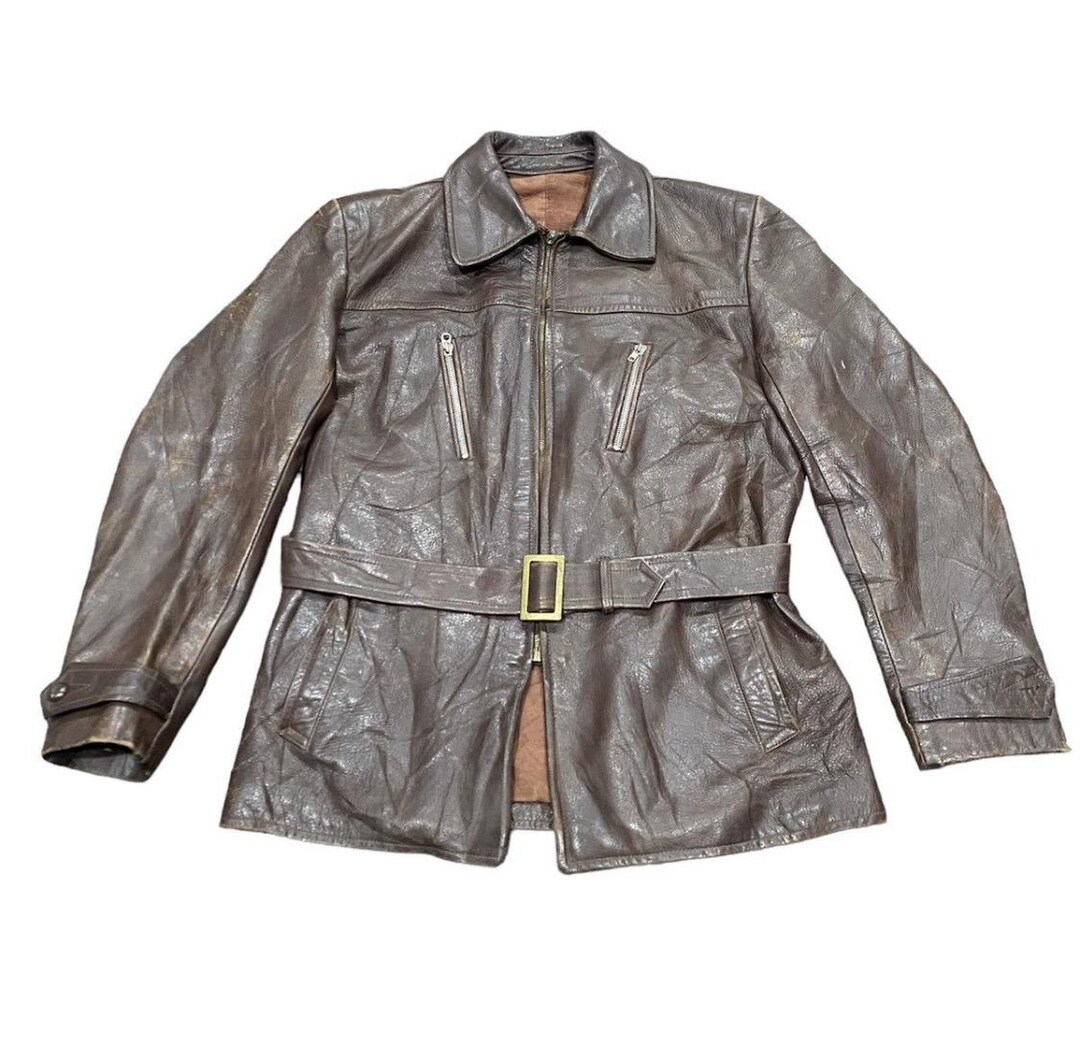 Vintage Alpha Industries Leather Jacket, Casual Design, Horse Leather ...