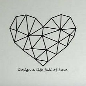 Geometric Heart WITH QUOTE Vinyl Wall Decal Sticker Art Decor Bedroom ...
