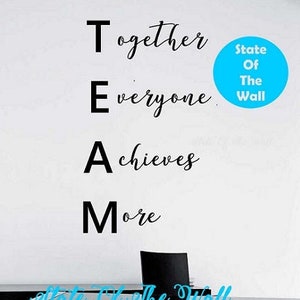 Team Wall Decal Vinyl Sticker Art Decor Bedroom Decor Inspirational ...