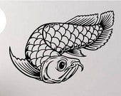 Asian Arowana Fish Wall Decal Vinyl Sticker Art Decor Bedroom - Etsy