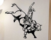 Bull Riding Wall Decal Sticker Art Decor Bedroom Design Mural - Etsy