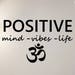 Positive Mind Wall Decal Sticker Art Decor Bedroom Design Mural Yoga ...
