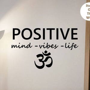 Positive Mind Wall Decal Sticker Art Decor Bedroom Design Mural Yoga ...