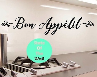 Kitchen Bon Appétit Wall Decal Sticker - Etsy