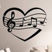 I Heart Music Wall Decal Vinyl Sticker Art Decor Bedroom Design Mural ...