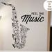 Saxophone Wall Decal Vinyl Sticker Art Decor Bedroom Design Mural ...
