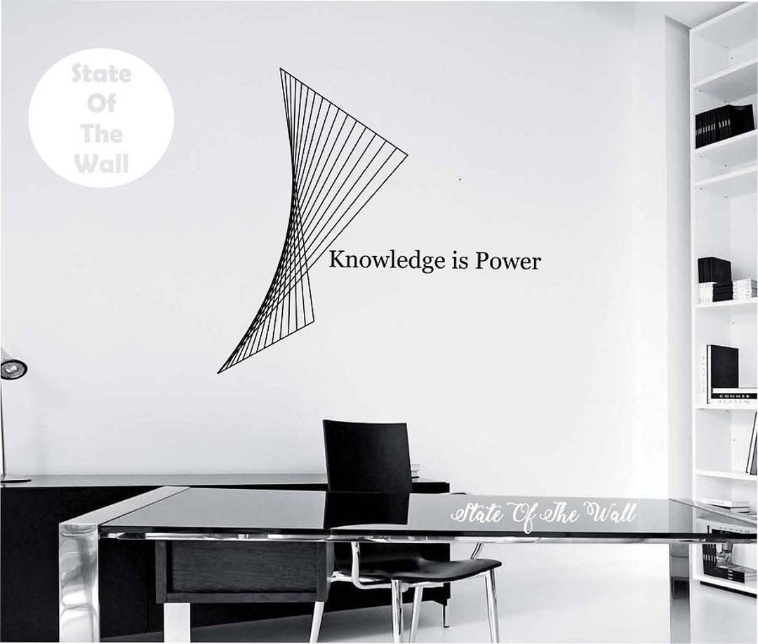 KNOWLEDGE IS POWER Wall Decal Sticker Art Decor Bedroom Design Mural ...