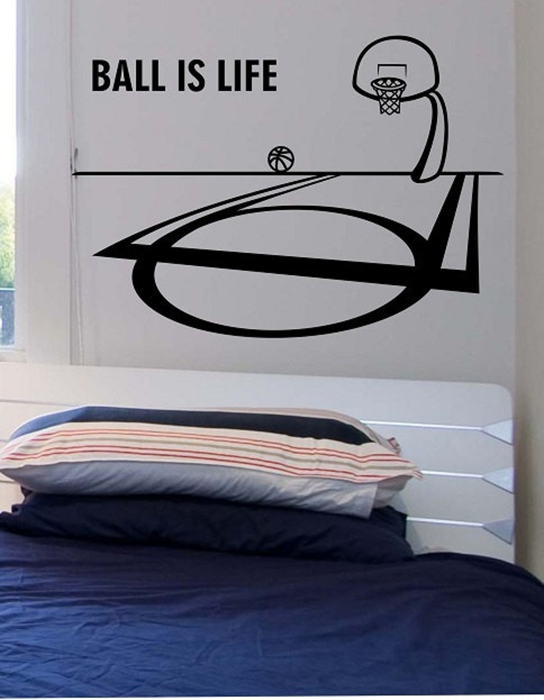 Ball is Life Basketball Vinyl Wall Decal: Sports Bedroom Decor - Etsy