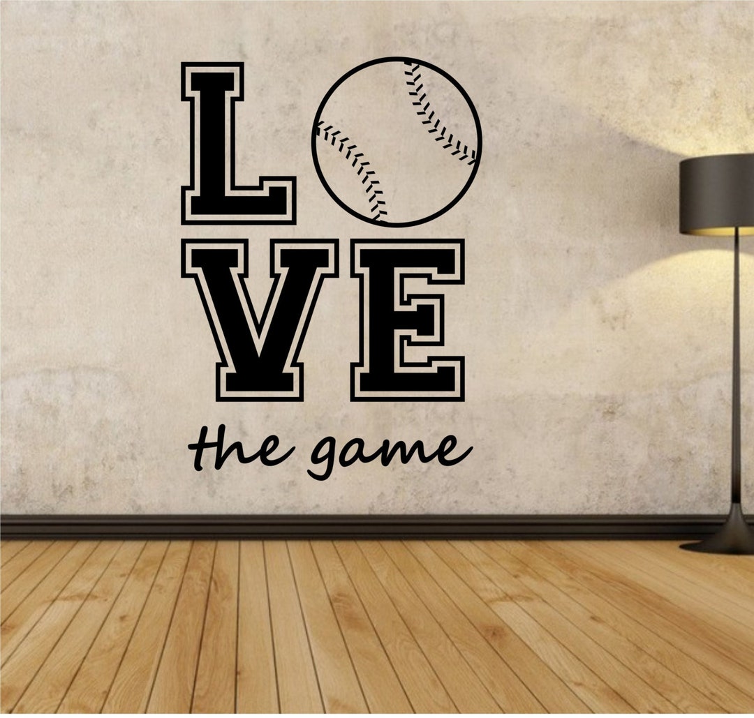 Baseball Wall Decal LOVE THE GAME Sticker Art Decor Bedroom Design ...