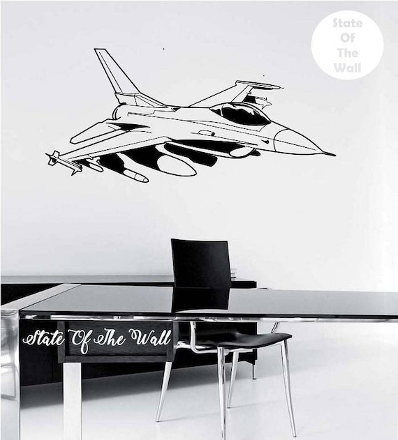 Fighter Jet Wall Decal Sticker Art Decor Bedroom Design Mural | Etsy