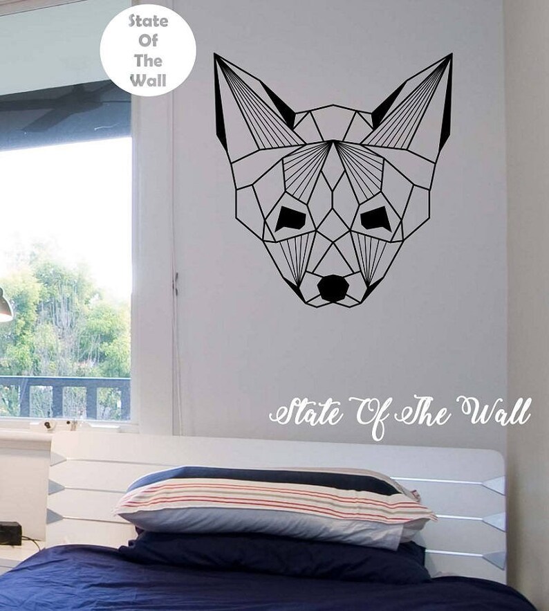 Geometric Fox Wall Decal Sticker Art Decor Bedroom Design - Etsy