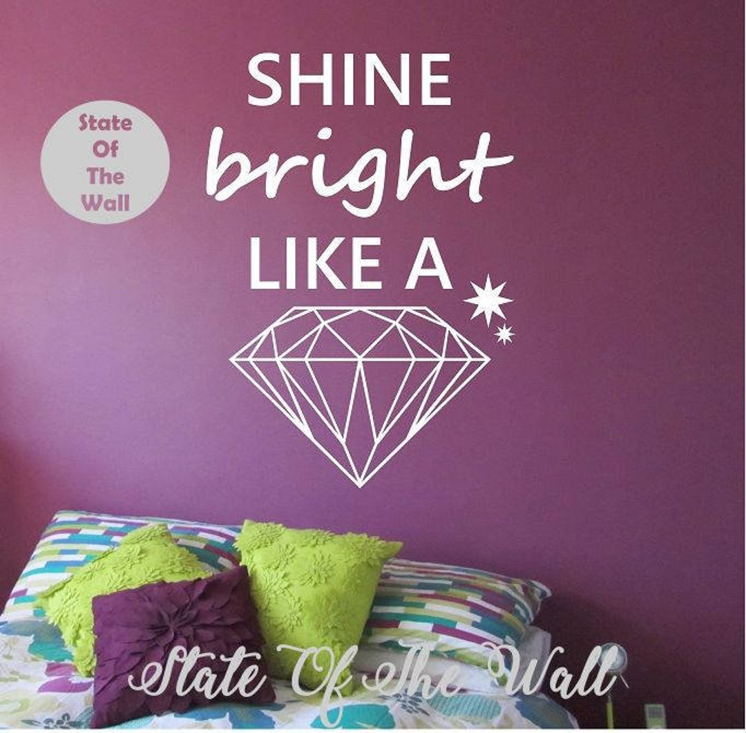 Diamond Wall Decal: Shine Bright, Bedroom Decor - Etsy
