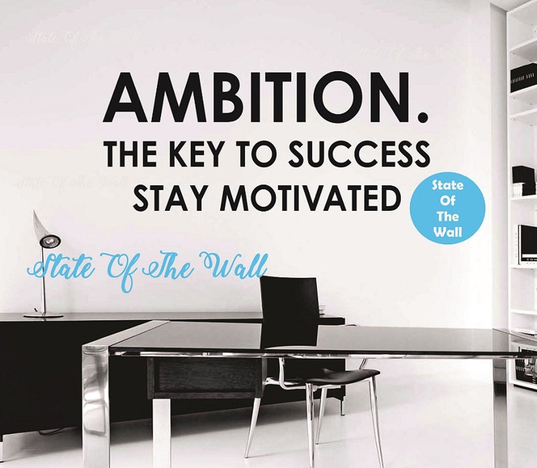 AMBITION Wall Decal Sticker Art Decor Bedroom Design Mural Interior ...