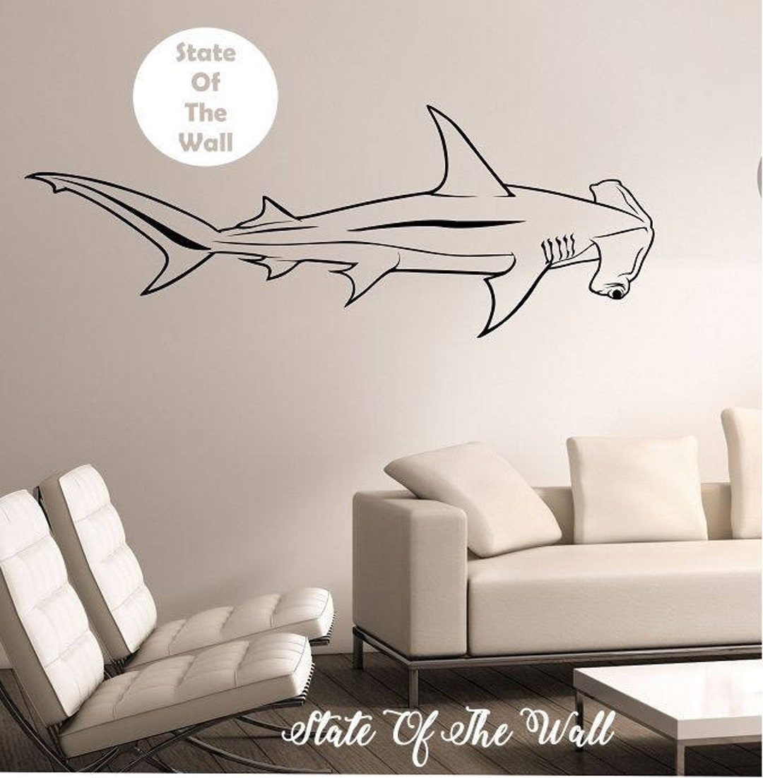 Hammerhead Shark Wall Decal Sticker Art Decor Bedroom Design Mural ...