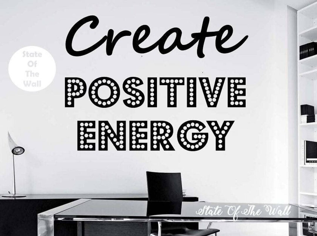 CREATE POSITIVE ENERGY Wall Decal Sticker Art Decor Bedroom Design ...