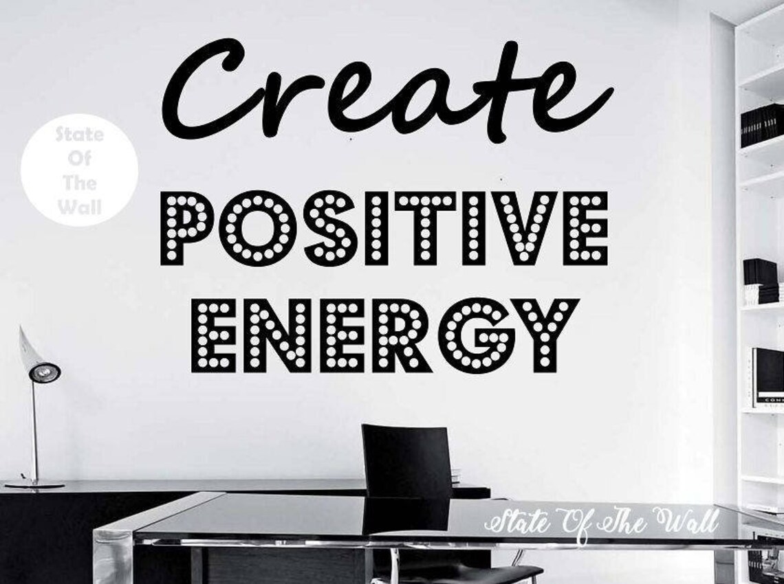 CREATE POSITIVE ENERGY Wall Decal Sticker Art Decor Bedroom - Etsy
