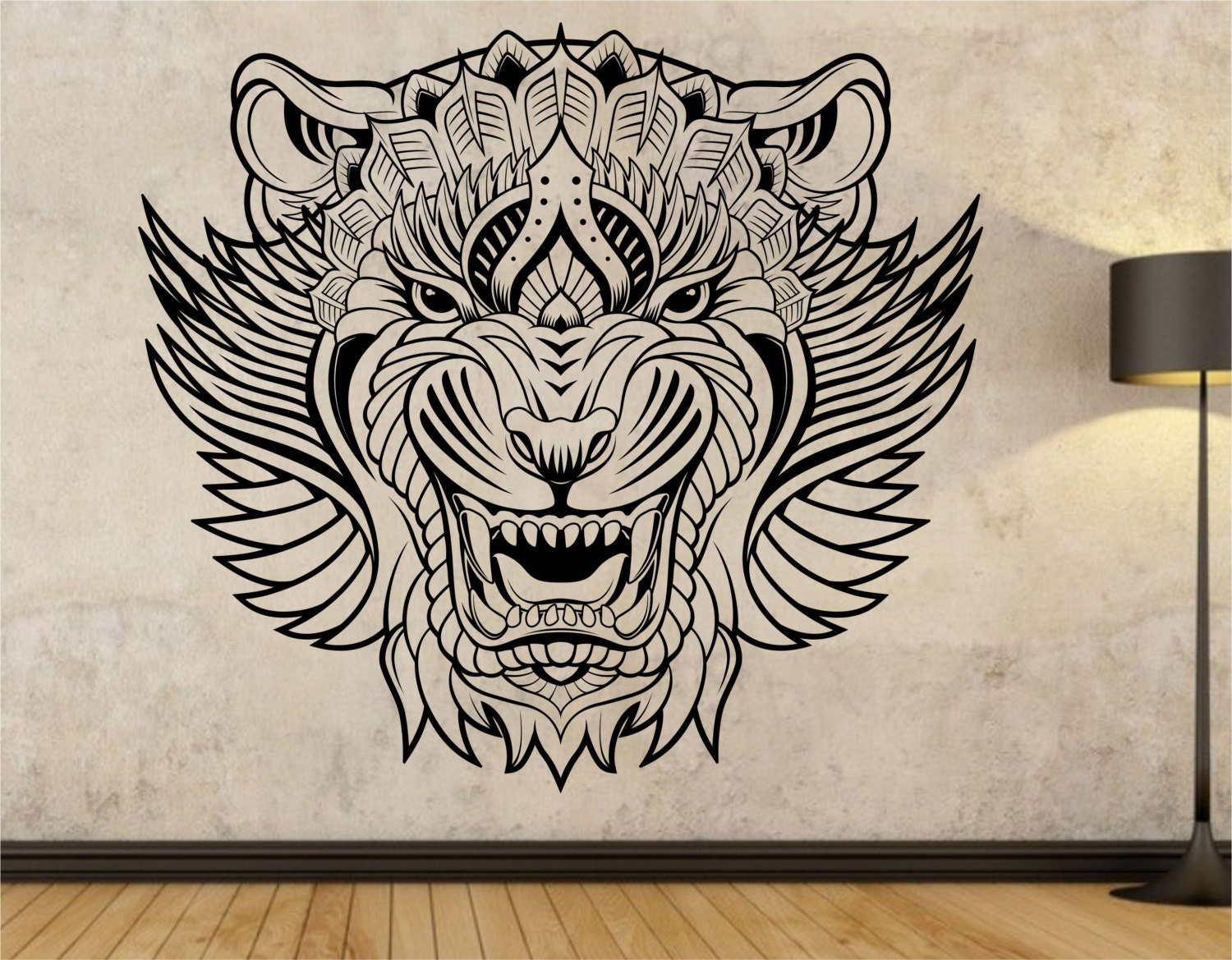 Tiger Modern Tribal Vinyl Wall Decal Sticker Art Decor Bedroom | Etsy