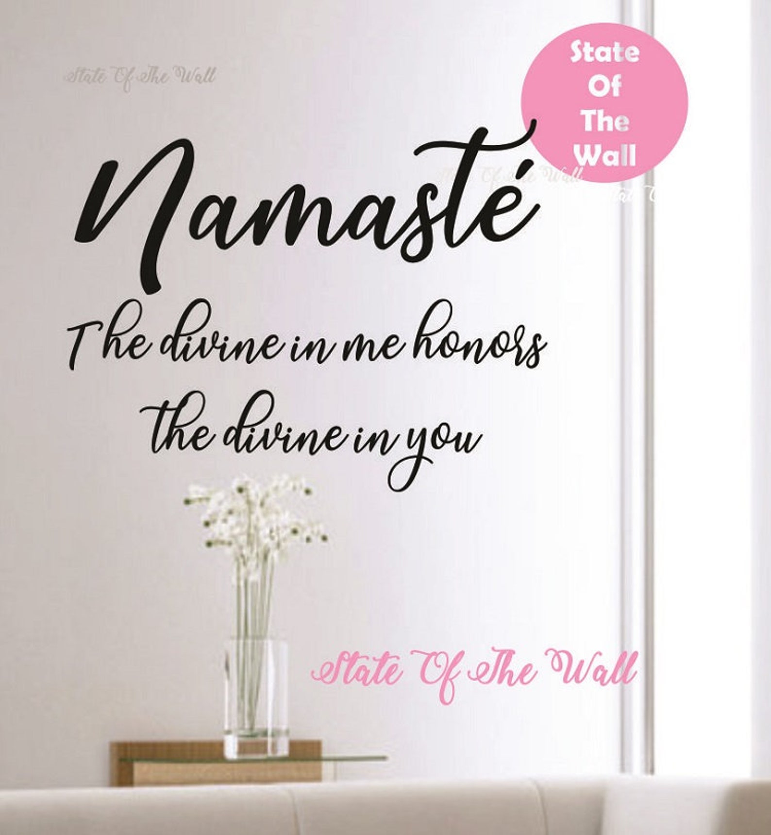 Namaste Quote Wall Decal Divine in Me Vinyl Sticker Art Decor - Etsy