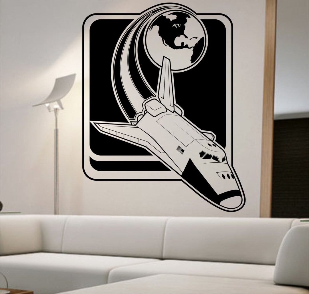 Space Shuttle Vinyl Wall Decal VERSION 2 Sticker Art Decor Bedroom ...