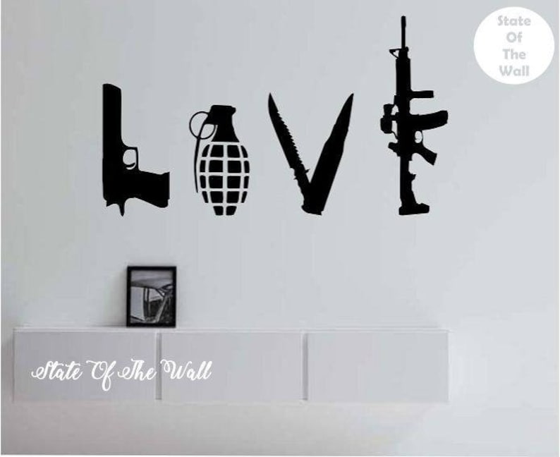 Love Weapons Vinyl Wall Decal Sticker Art Decor Bedroom Design - Etsy