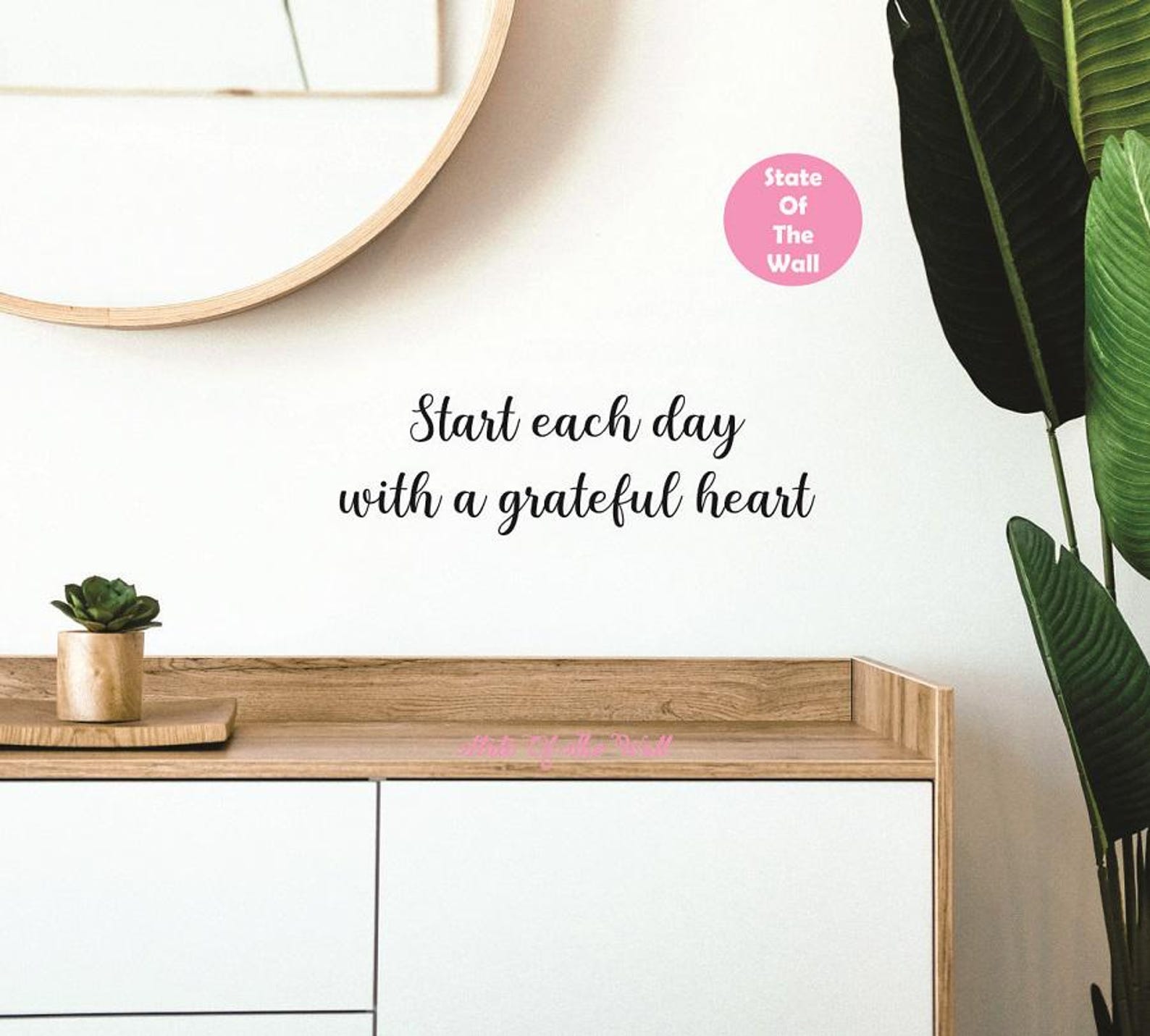 Start Each Day With a Grateful Heart Wall Decal Blessed Vinyl Art Decor ...