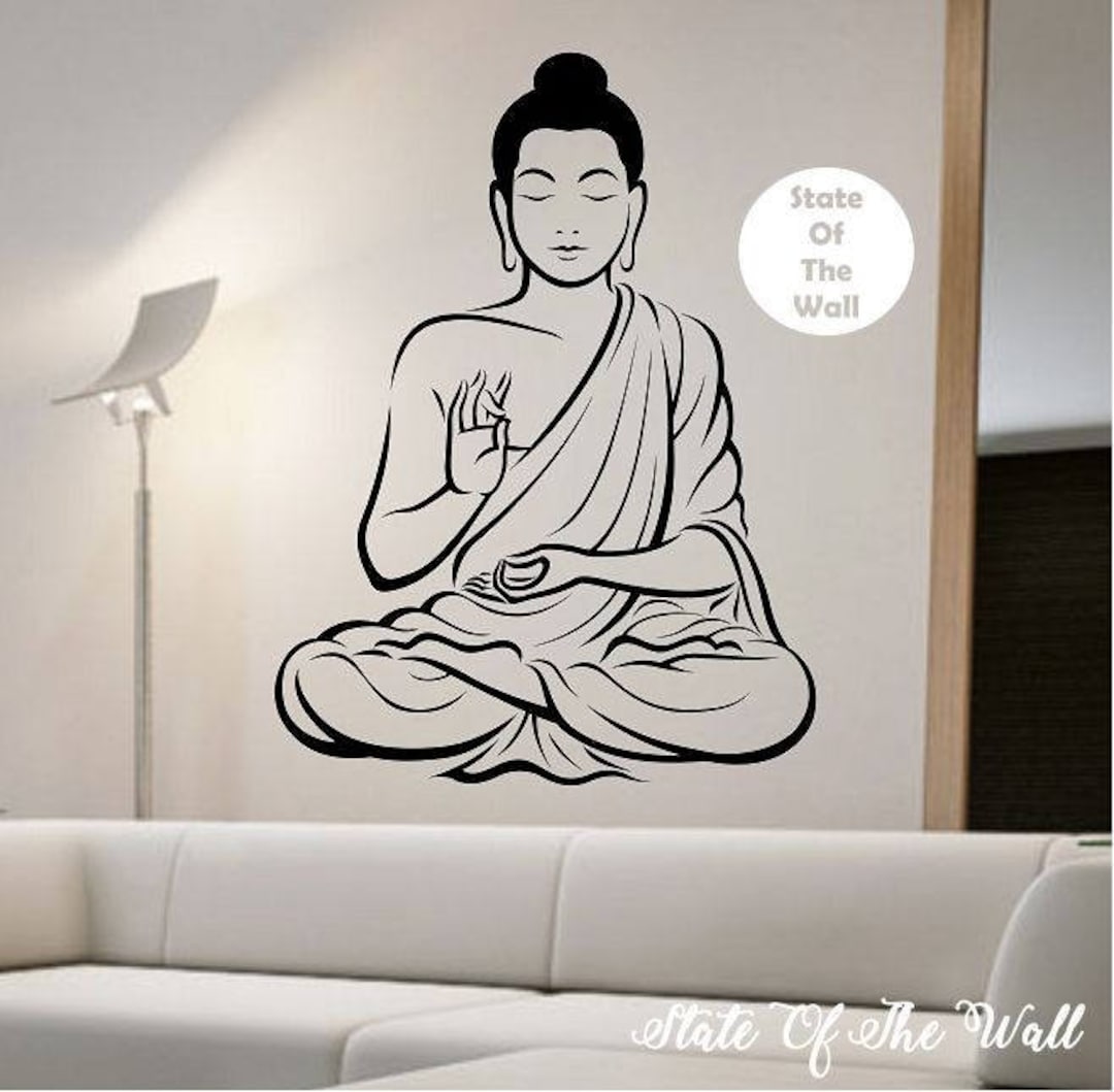 Buddha Wall Decal: Yoga Room Decor, Asian Design - Etsy