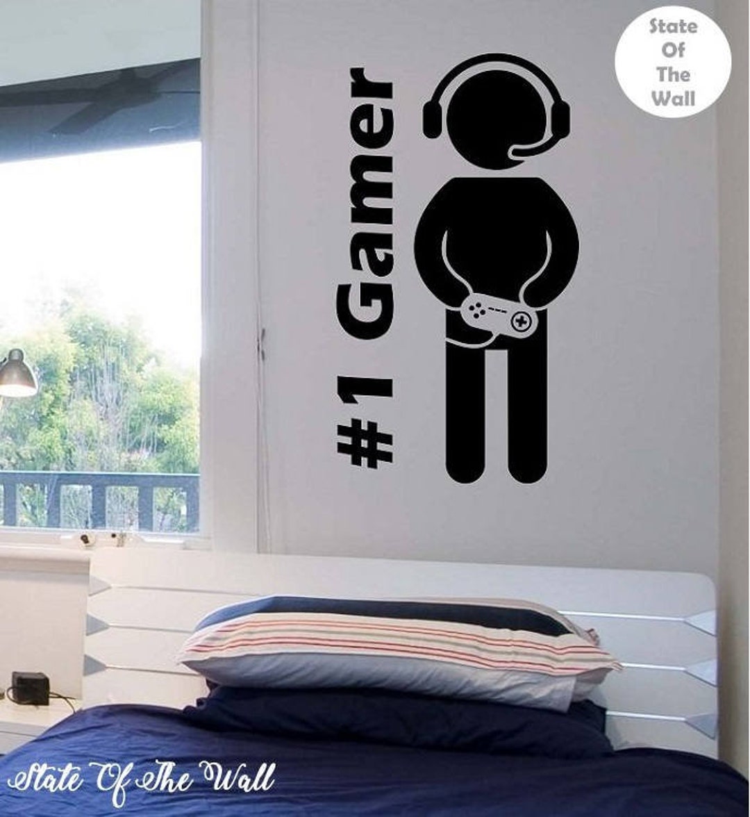 Gamer Wall Decal #1 Gamer Vinyl Sticker Art Decor Bedroom Design Mural ...