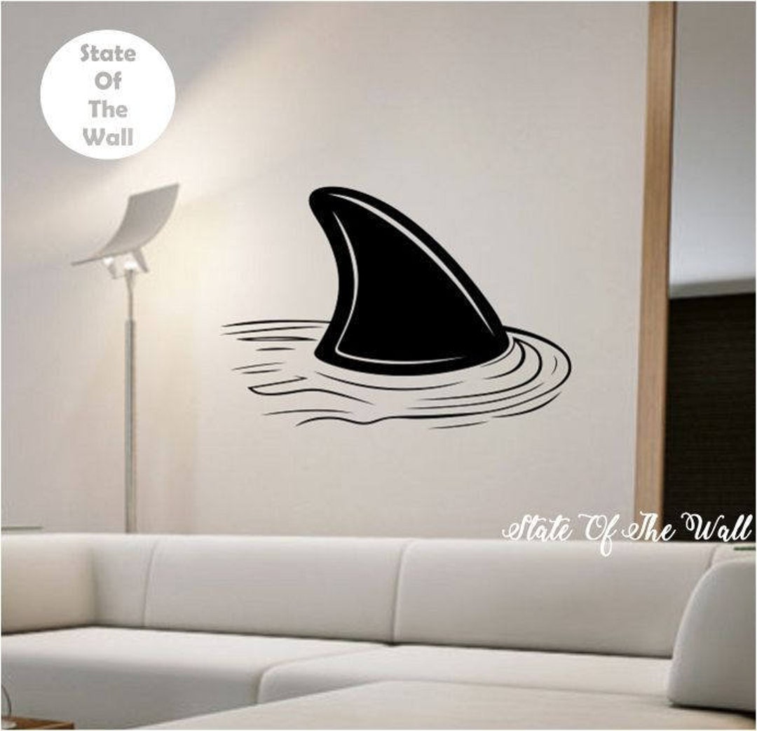 Shark Fin Wall Decal: Vinyl Art Sticker, Sea Life Decor - Etsy